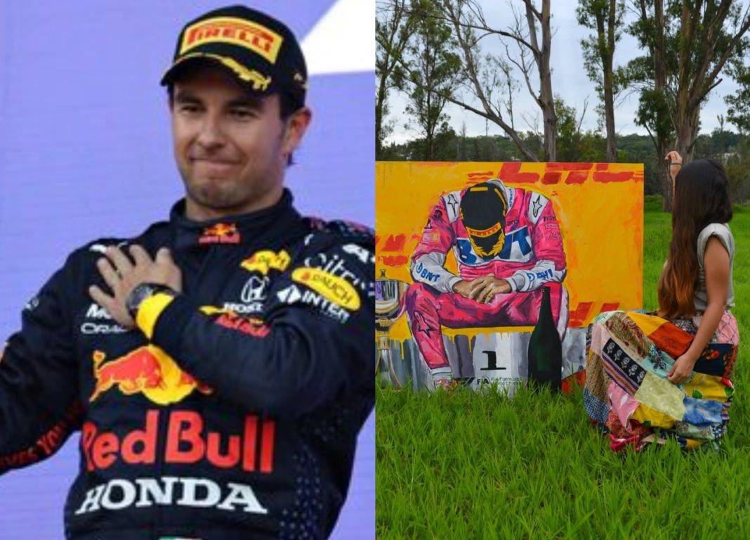 Joven realiza pintura de Checo Pérez y así reaccionó el piloto mexicano ...