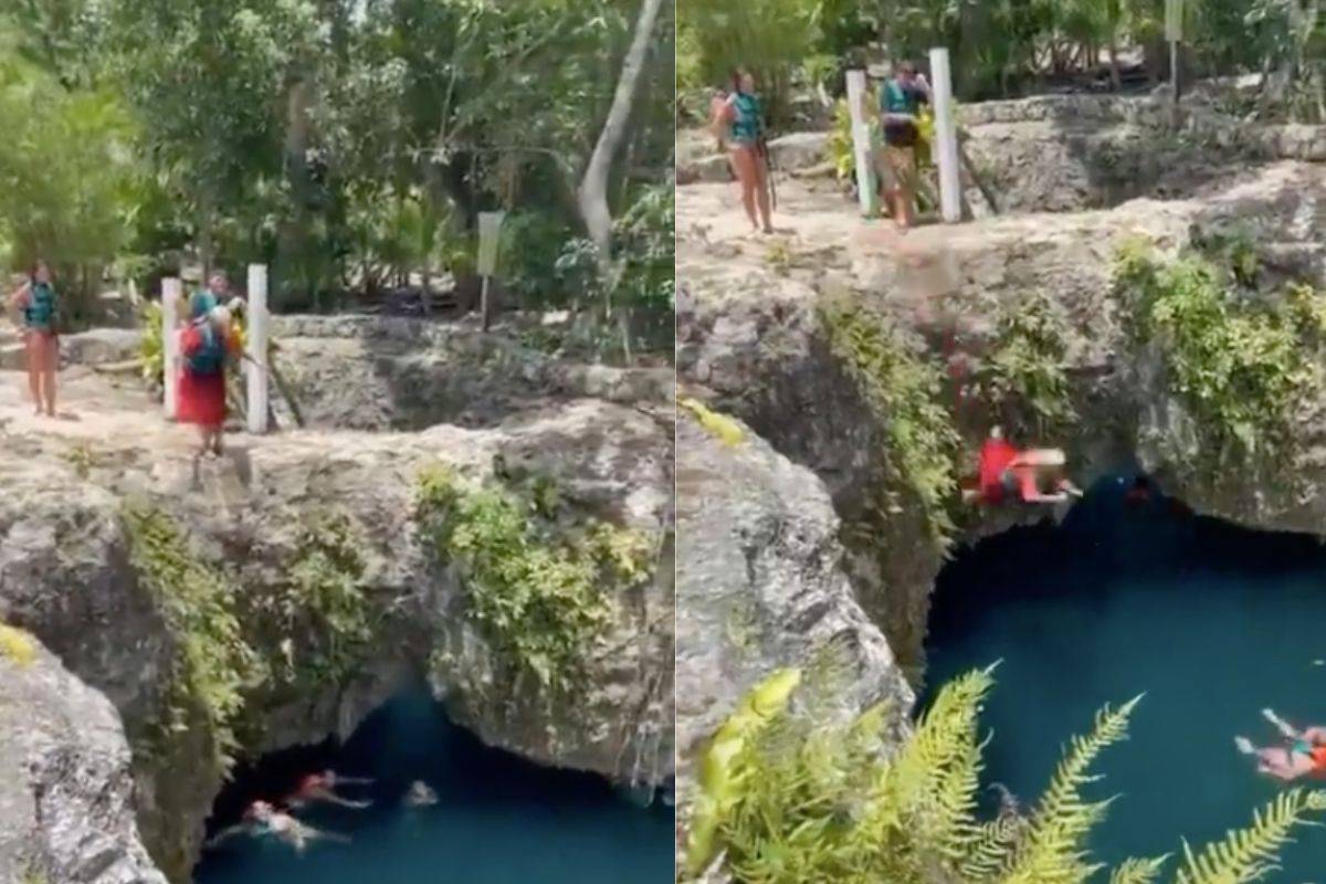 Video: Mujer de la tercera edad se avienta clavado en cenote de Veracruz; causa furor en redes ...