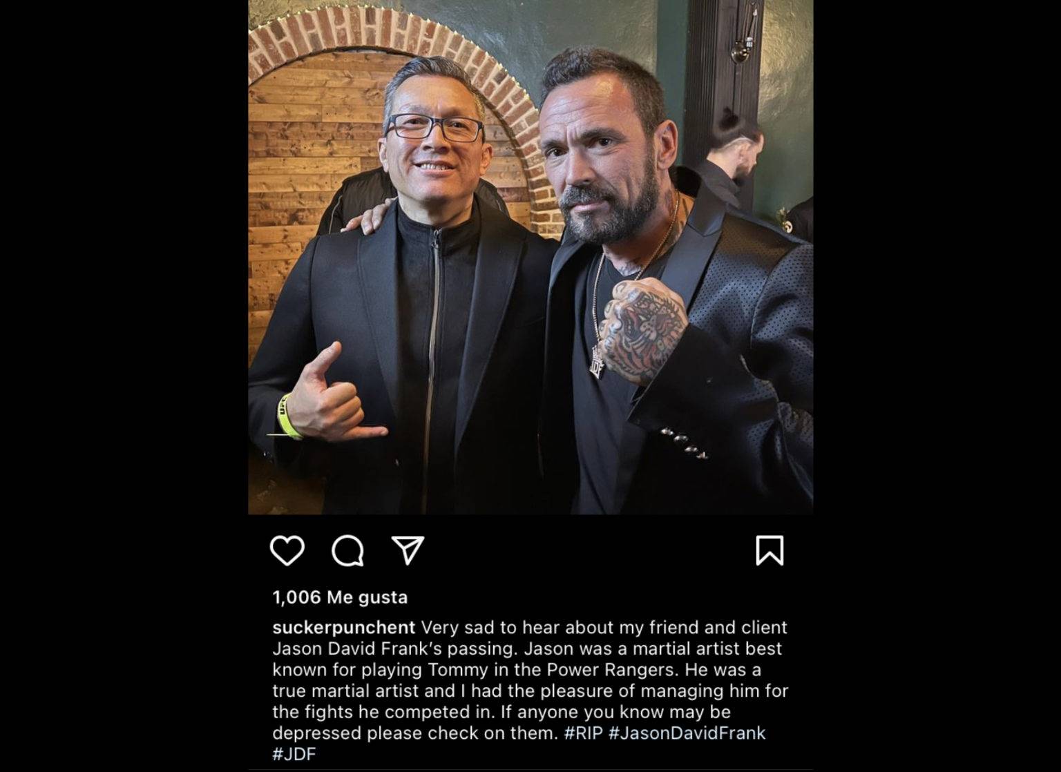 Muere Jason David Frank, el Power Ranger verde a los 49 años