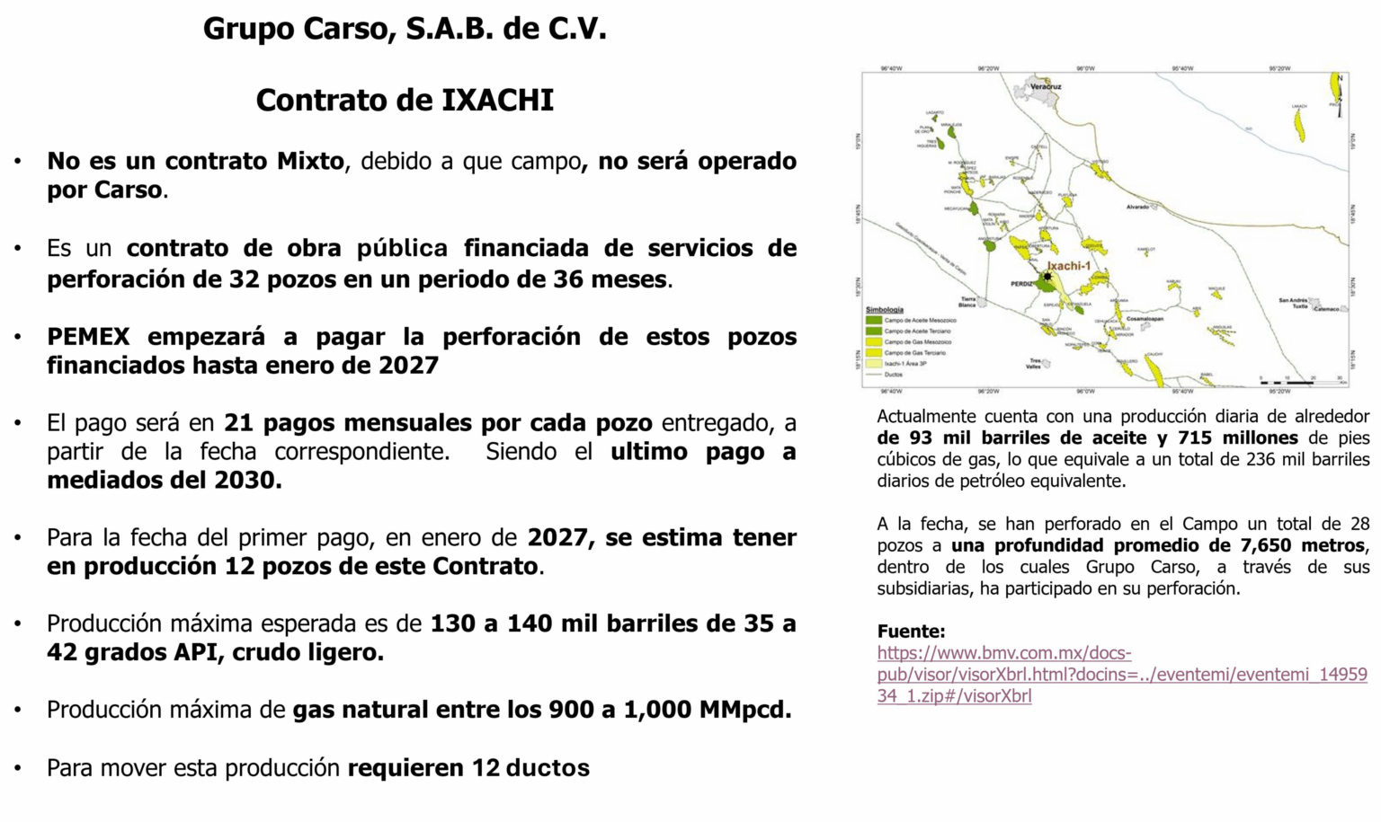 Alianza Grupo Carso y Pemex para pozos en Campo Ixachi